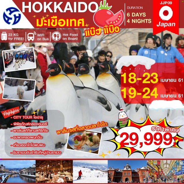 ทัวร์ญี่ปุ่น JJP09 : HOKKAIDO มะเขือเทศ แบ๊ว แบ๊ว BY HB | | UNITHAI Trip