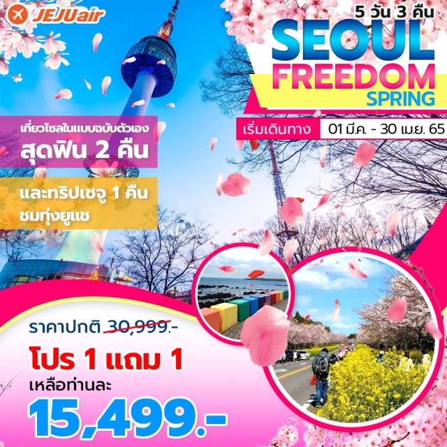 ทัวร์เกาหลี Seoul Freedom + Jeju Trip Spring BY 7C | | UNITHAI Trip